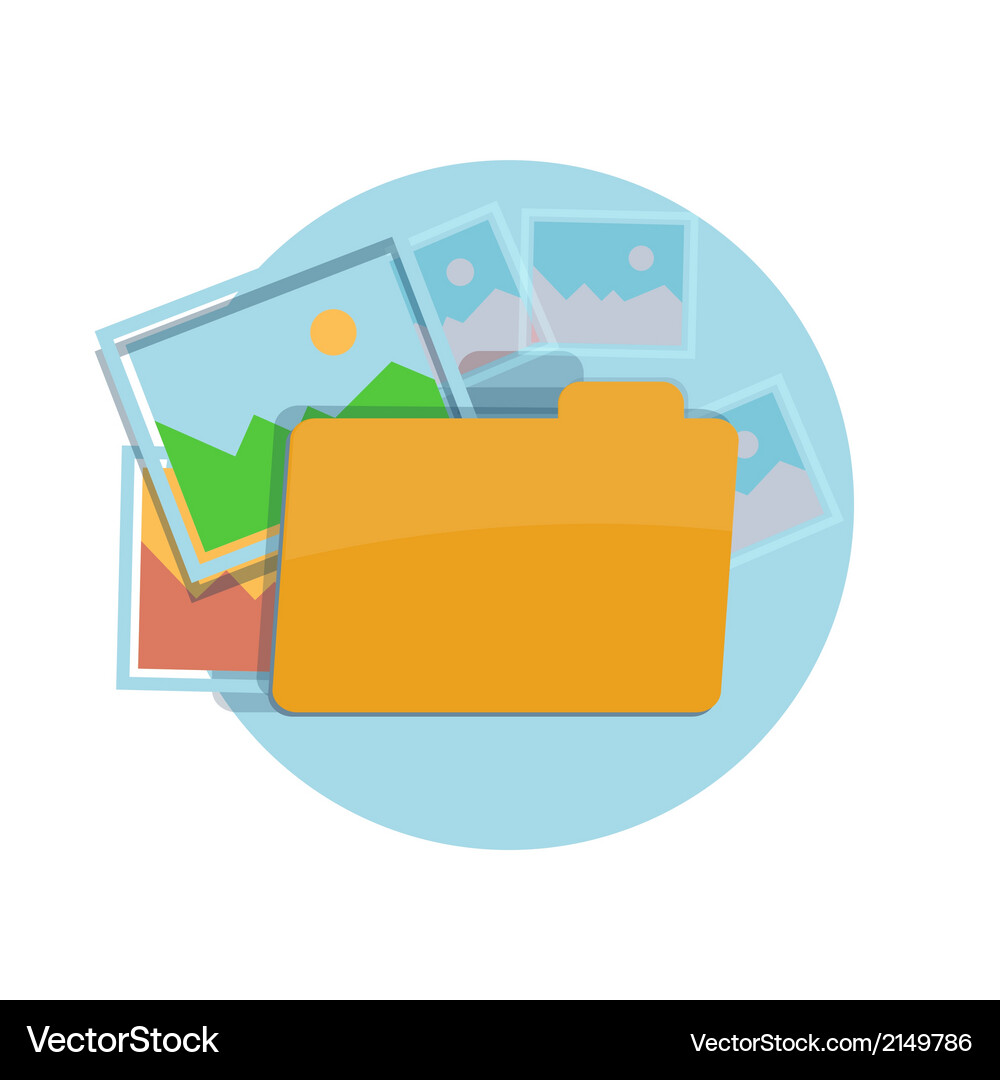 Icon of folder with pictures Royalty Free Vector Image