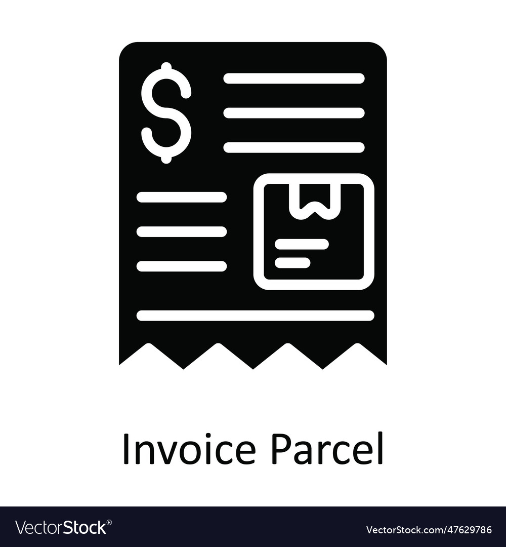 Invoice parcel solid icon design Royalty Free Vector Image