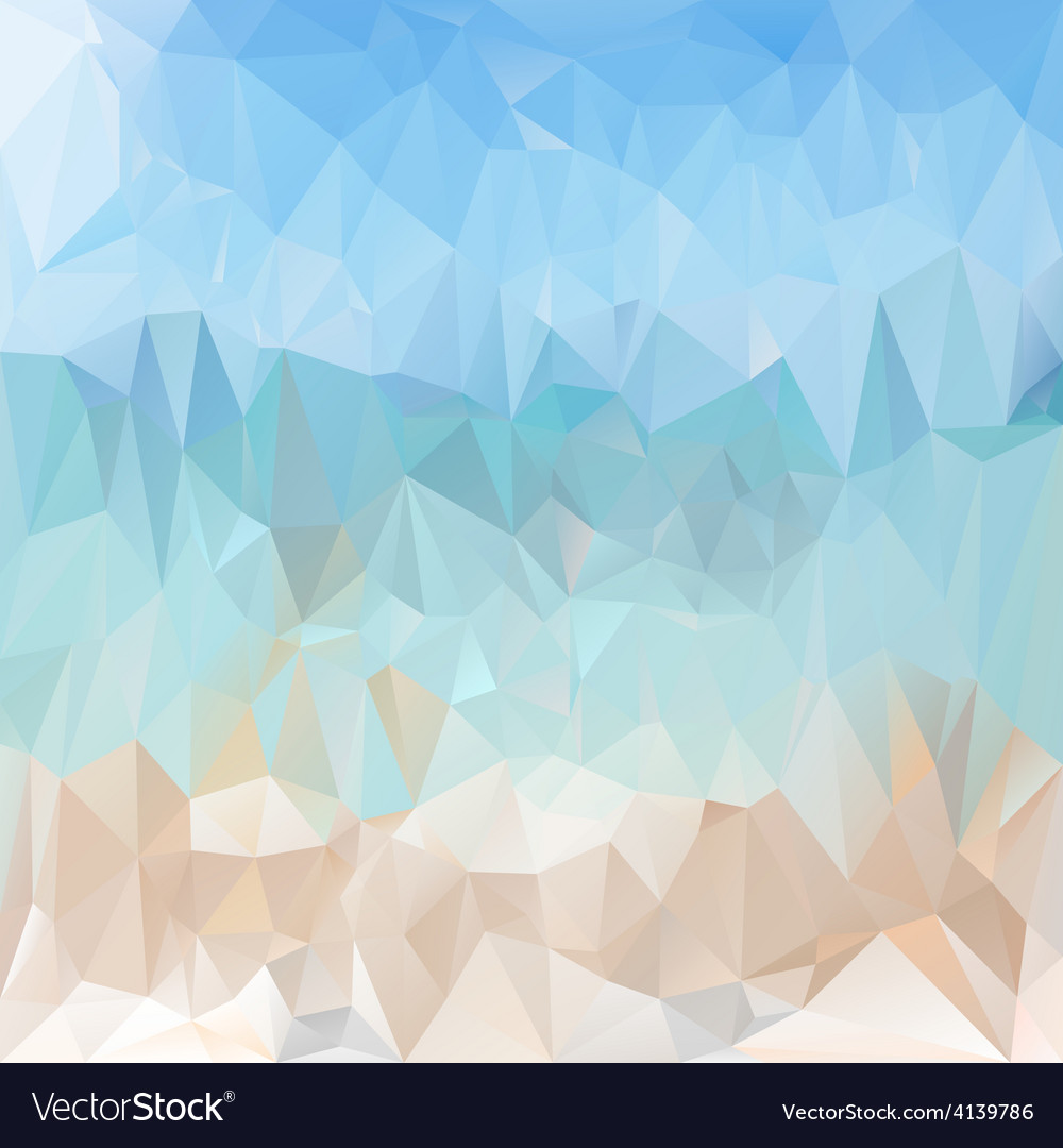 Light sea beach polygonal triangular pattern Vector Image