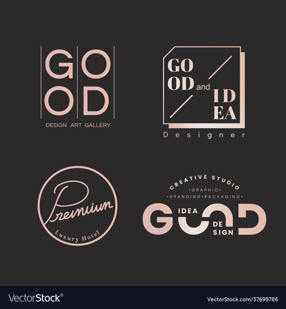 Quality logo sets Royalty Free Vector Image - VectorStock