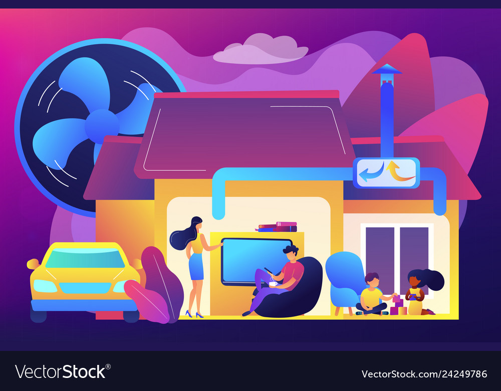 Ventilation system concept Royalty Free Vector Image