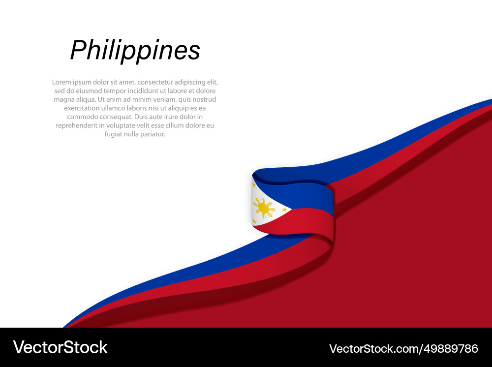Wave flag of philippines with copyspace background