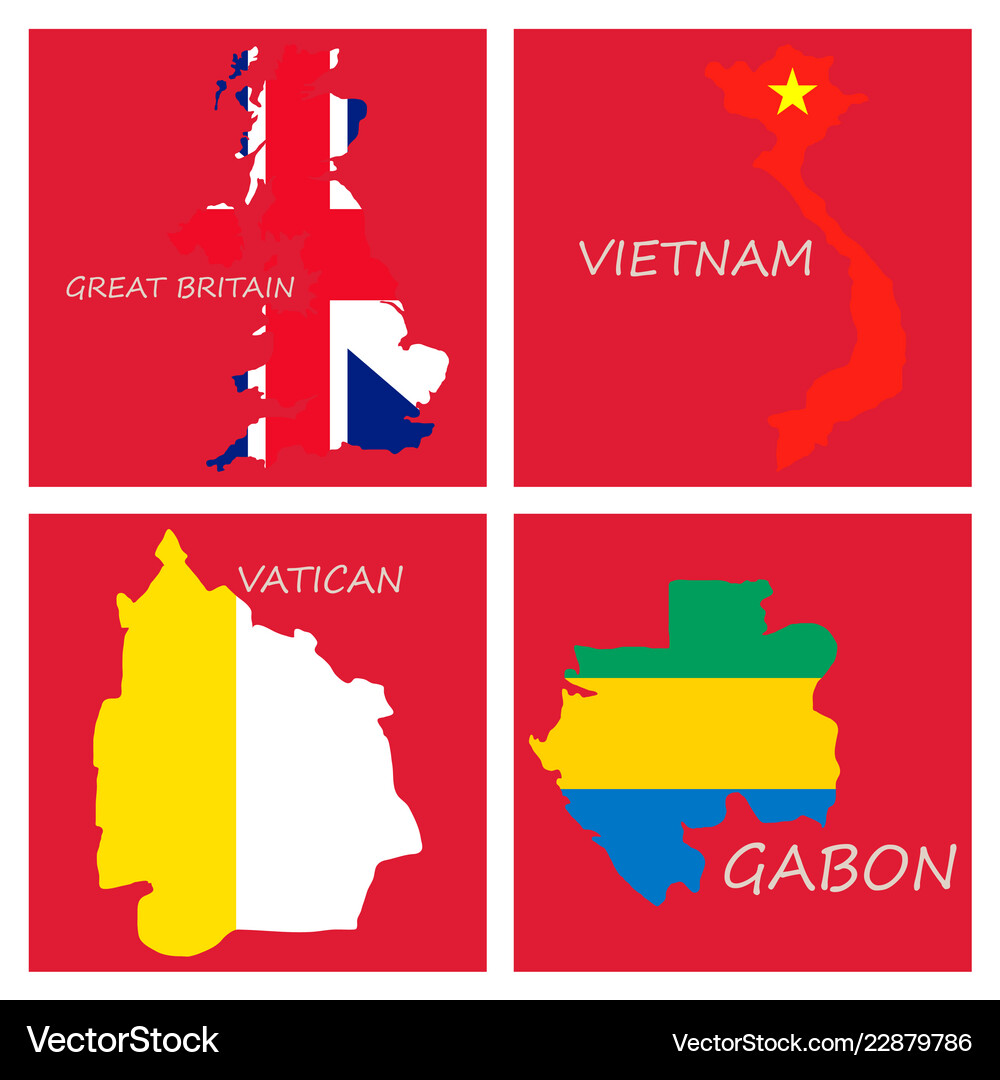 World map-countries in color on white background Vector Image