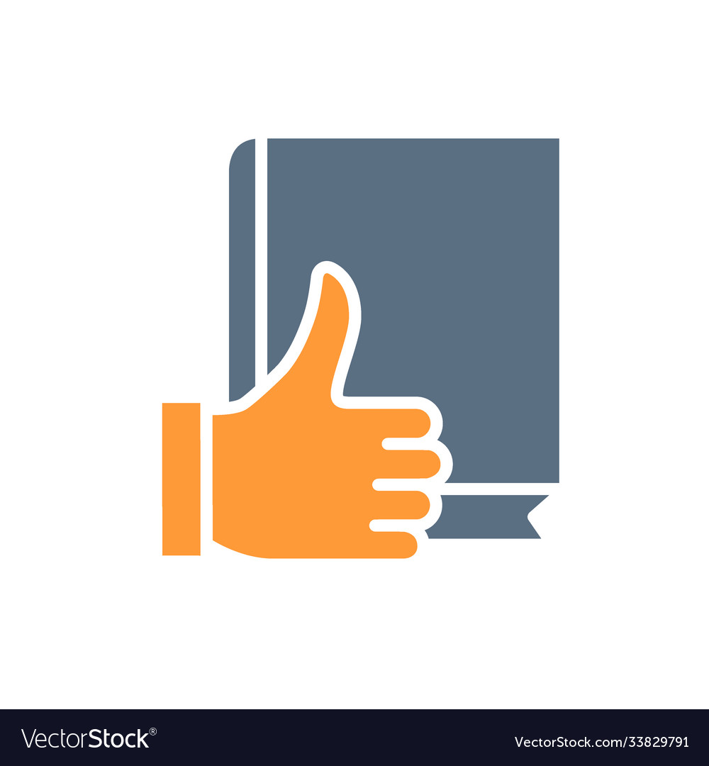 Book with thumb up colored icon best Royalty Free Vector