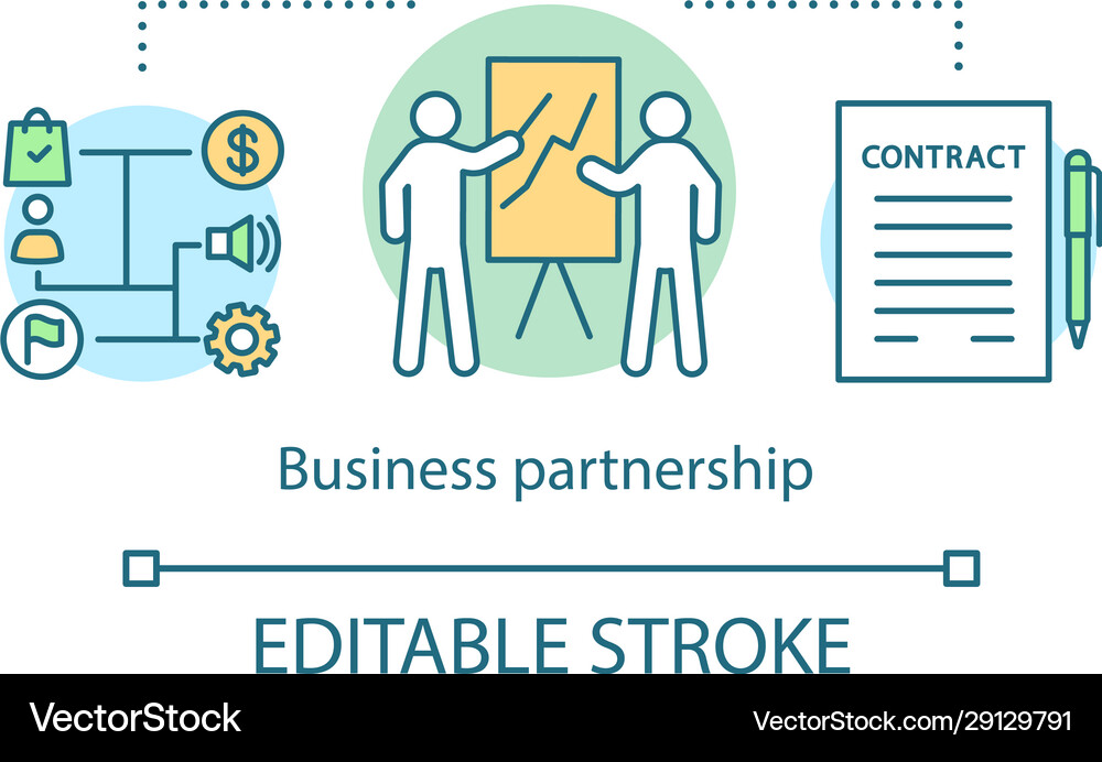 Business partnership concept icon cooperation Vector Image
