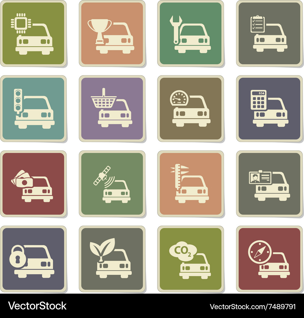 Car service simply icons Royalty Free Vector Image