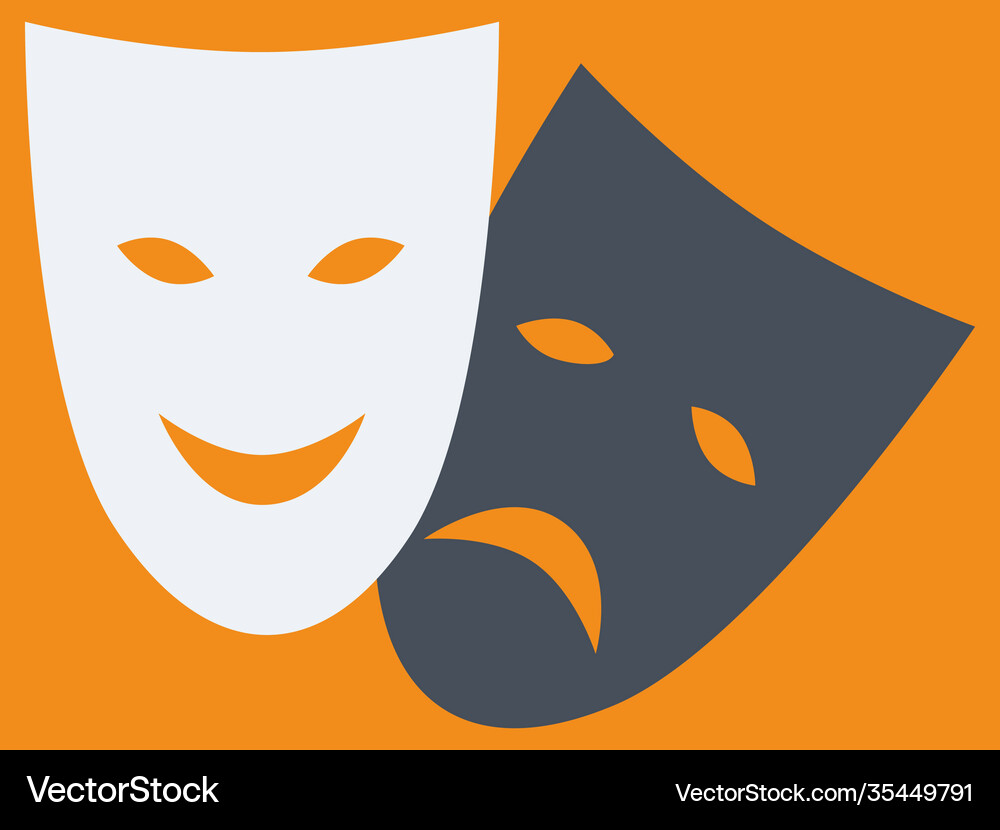 Comedy and tragedy theatrical masks Royalty Free Vector
