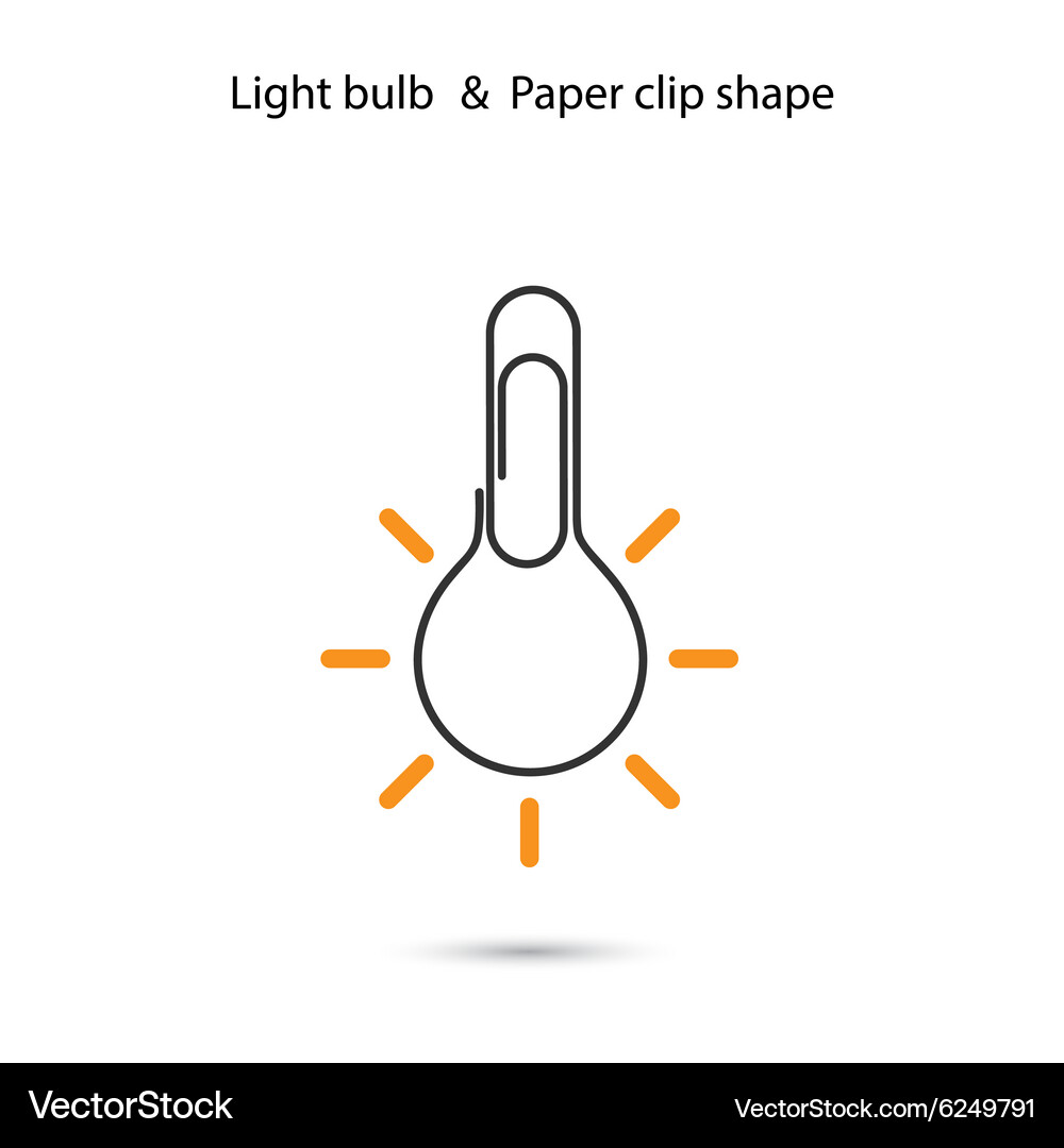 Creative light bulb logo designpaper clip sign Vector Image