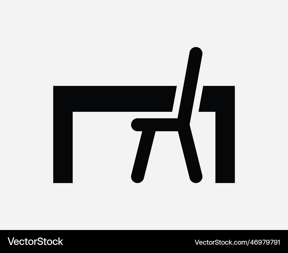 Desk and chair icon Royalty Free Vector Image - VectorStock