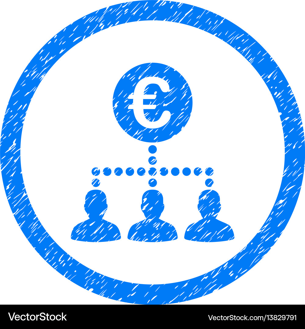 Euro payment clients rounded icon rubber stamp Vector Image