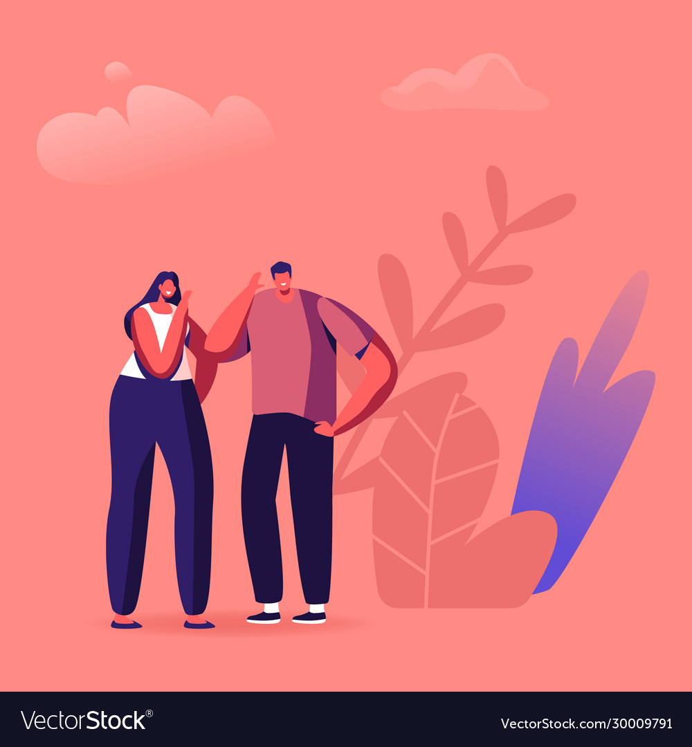 Fake news concept woman and man characters Vector Image