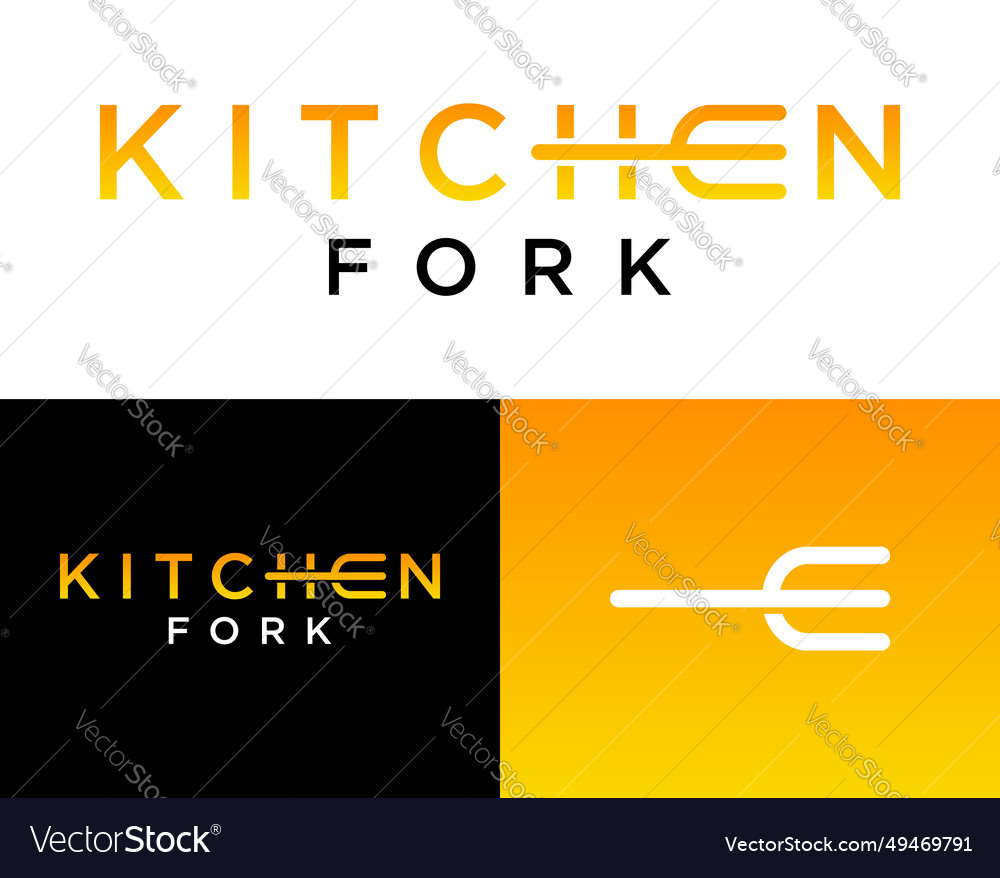 Fork logo Royalty Free Vector Image - VectorStock