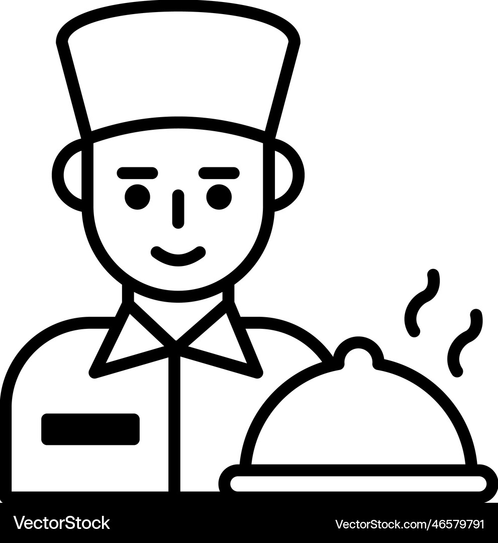 Hotel service outline icon style Royalty Free Vector Image