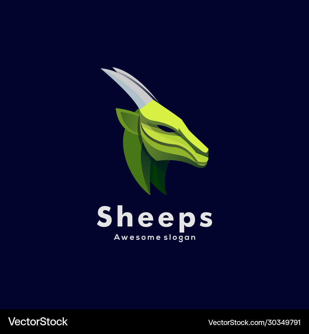 Logo sheep head colorful style Royalty Free Vector Image