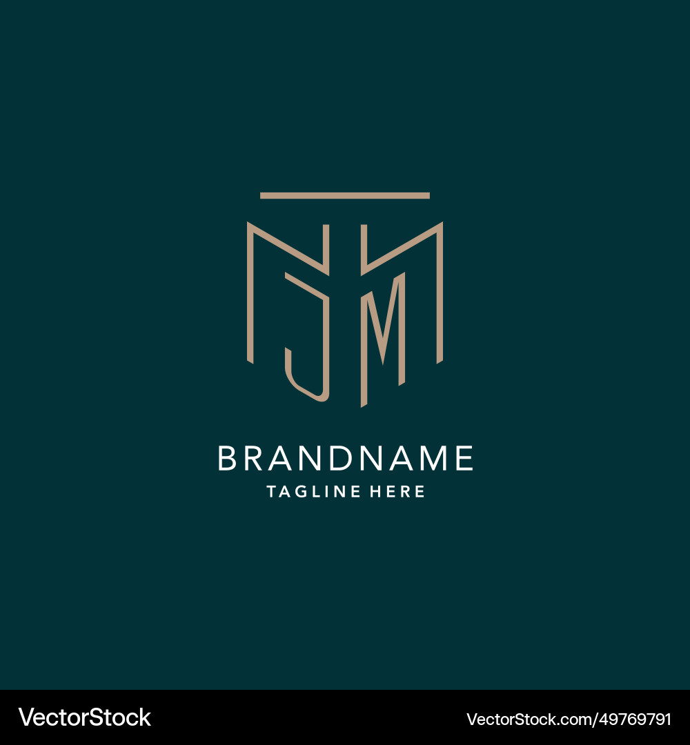 Luxury modern jm logo monogram with geometric Vector Image