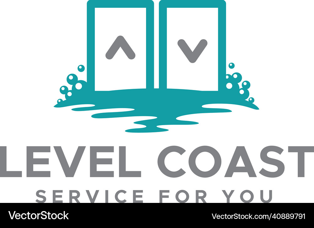 Minimalist level coast water bubble logo design Vector Image