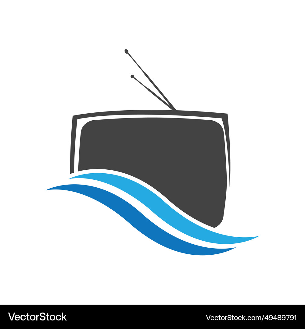 Modern television logo icon design idea for Vector Image