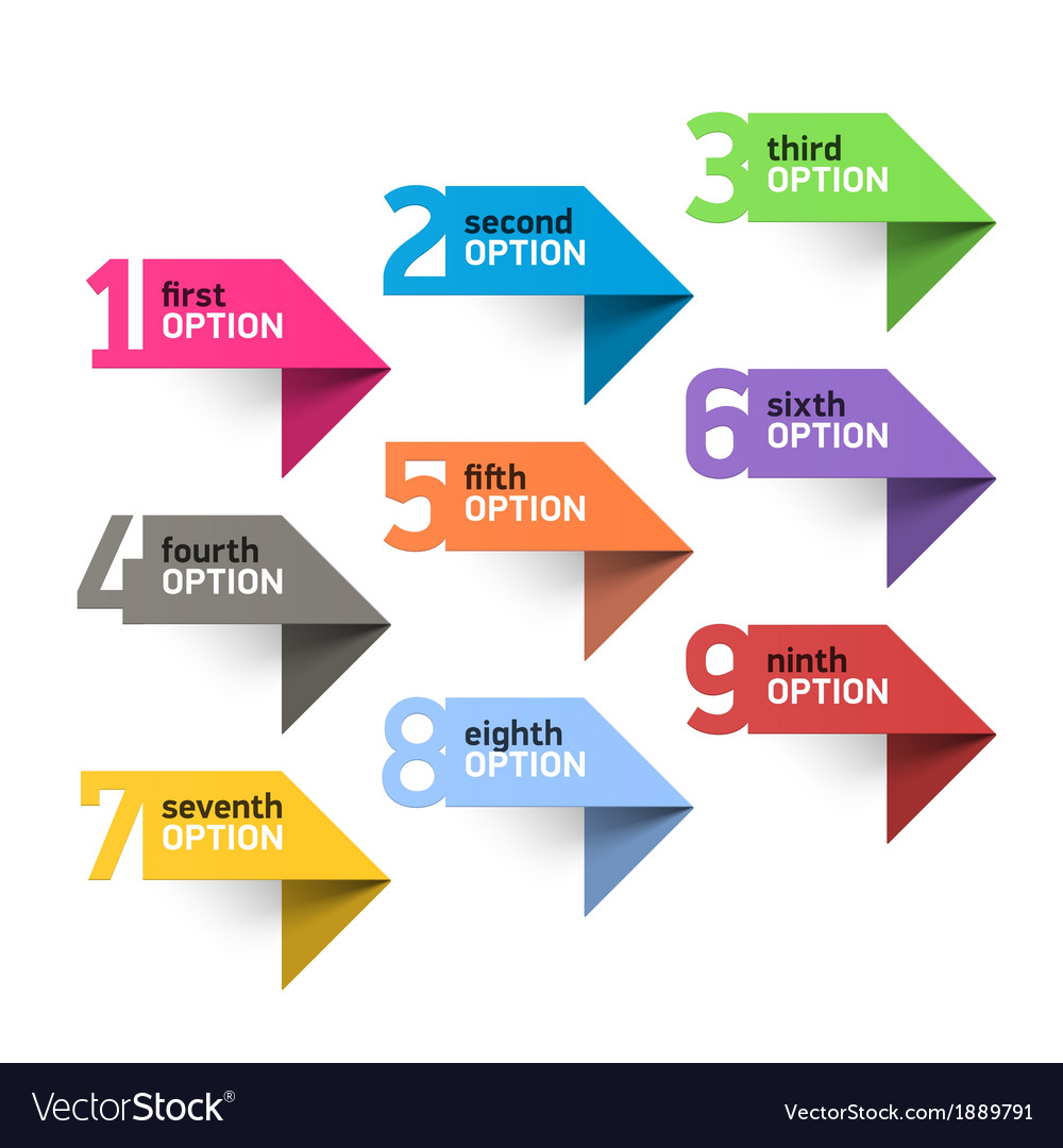 Numbers set infographics elements Royalty Free Vector Image