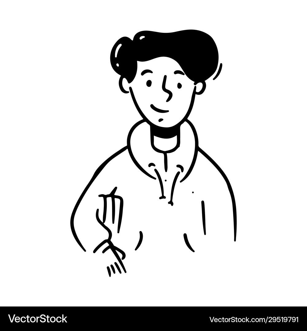 People hand drawn avatar human activity isolated Vector Image