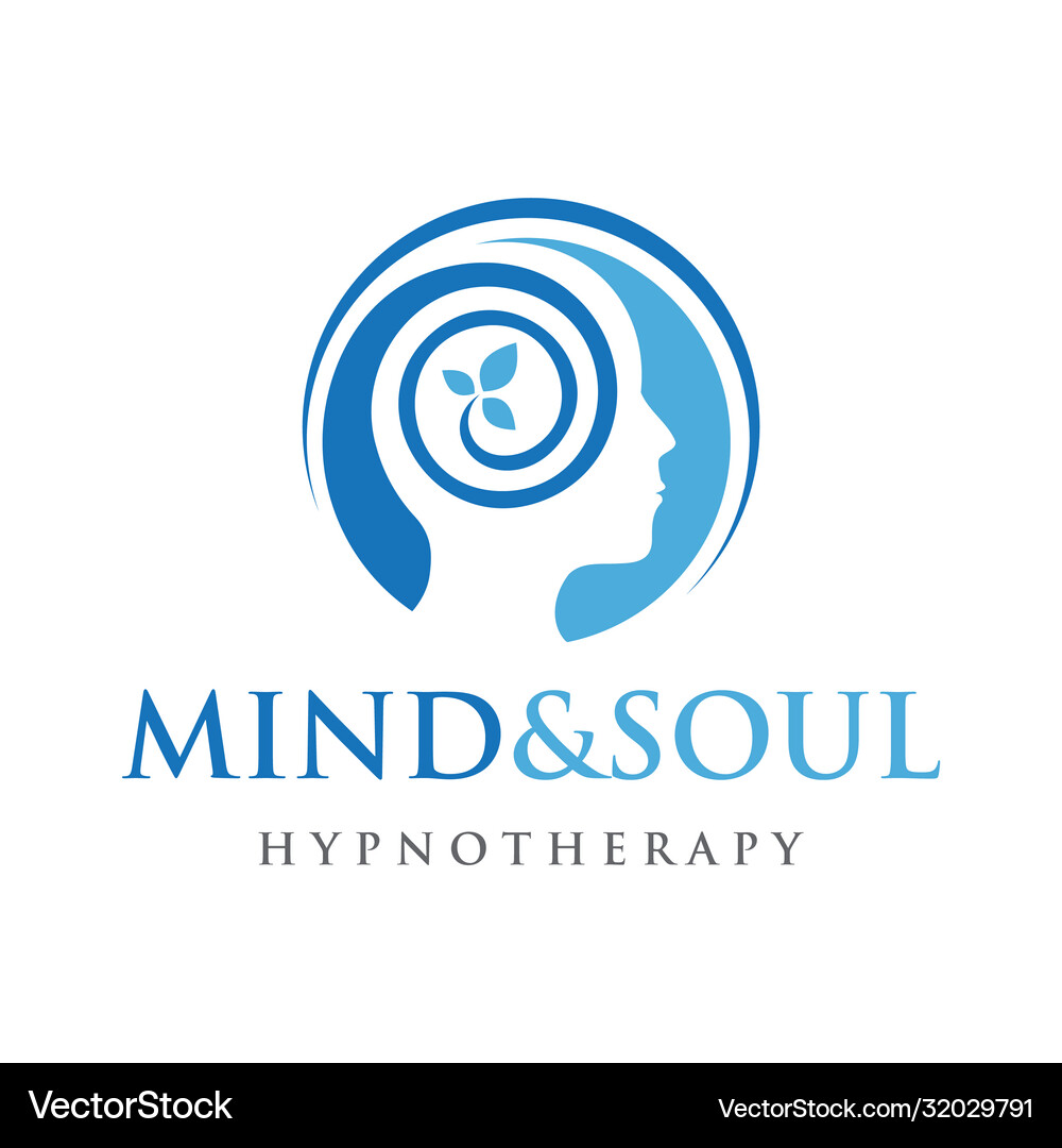 Psychology logo hypnotherapy design Royalty Free Vector