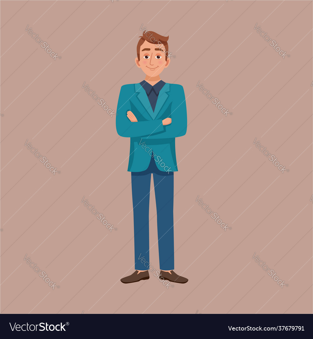 Smart guy character Royalty Free Vector Image - VectorStock