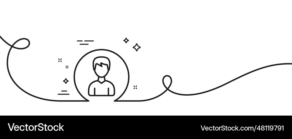 User line icon male profile sign continuous line Vector Image
