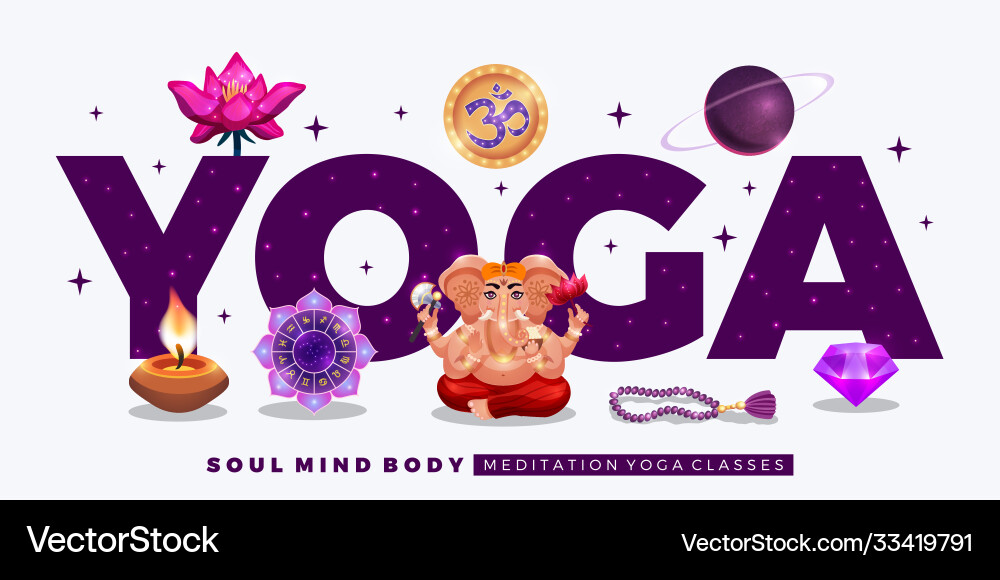 Yoga horizontal poster Royalty Free Vector Image
