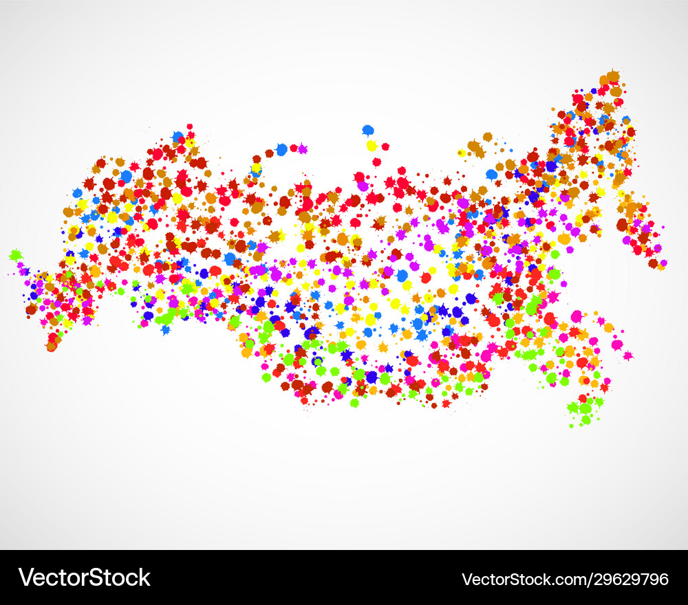 Abstract russia map colorful ink splashes Vector Image