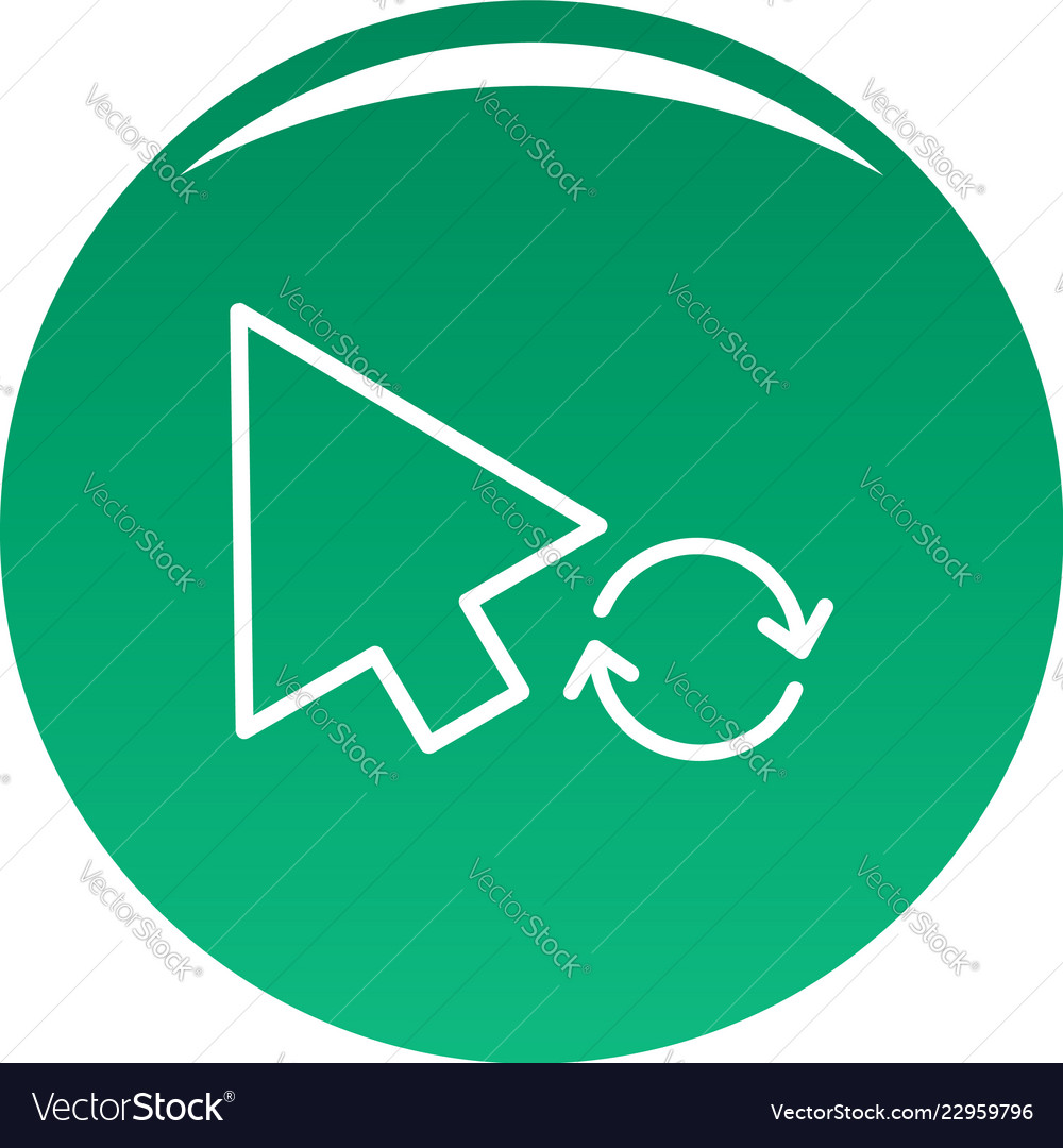 Arrow cursor loading icon green Royalty Free Vector Image