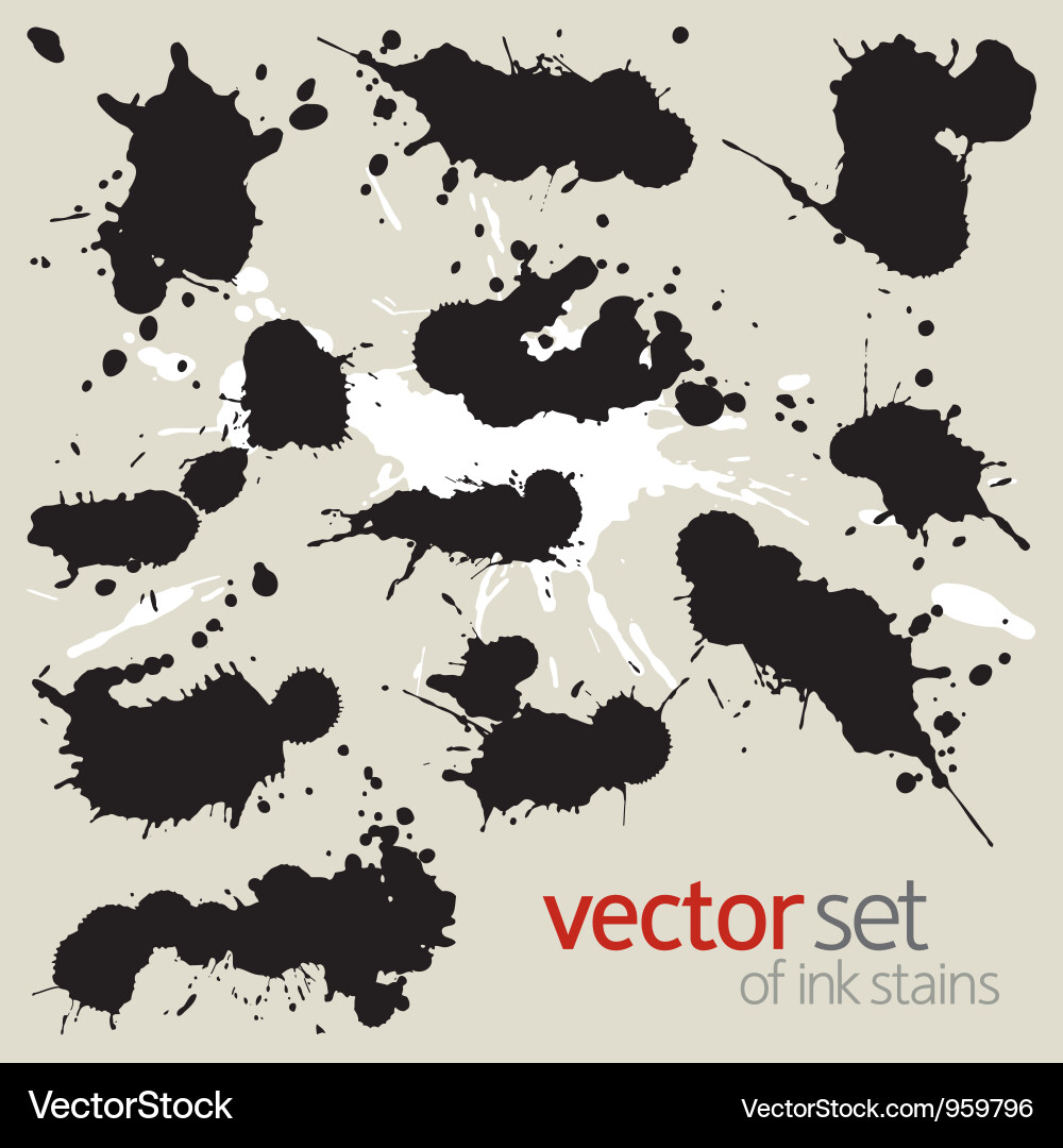 Big set of ink stains Royalty Free Vector Image