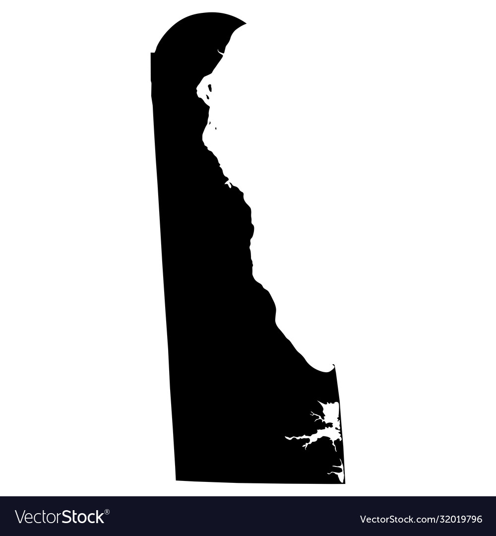 Delaware de state border usa map solid Royalty Free Vector