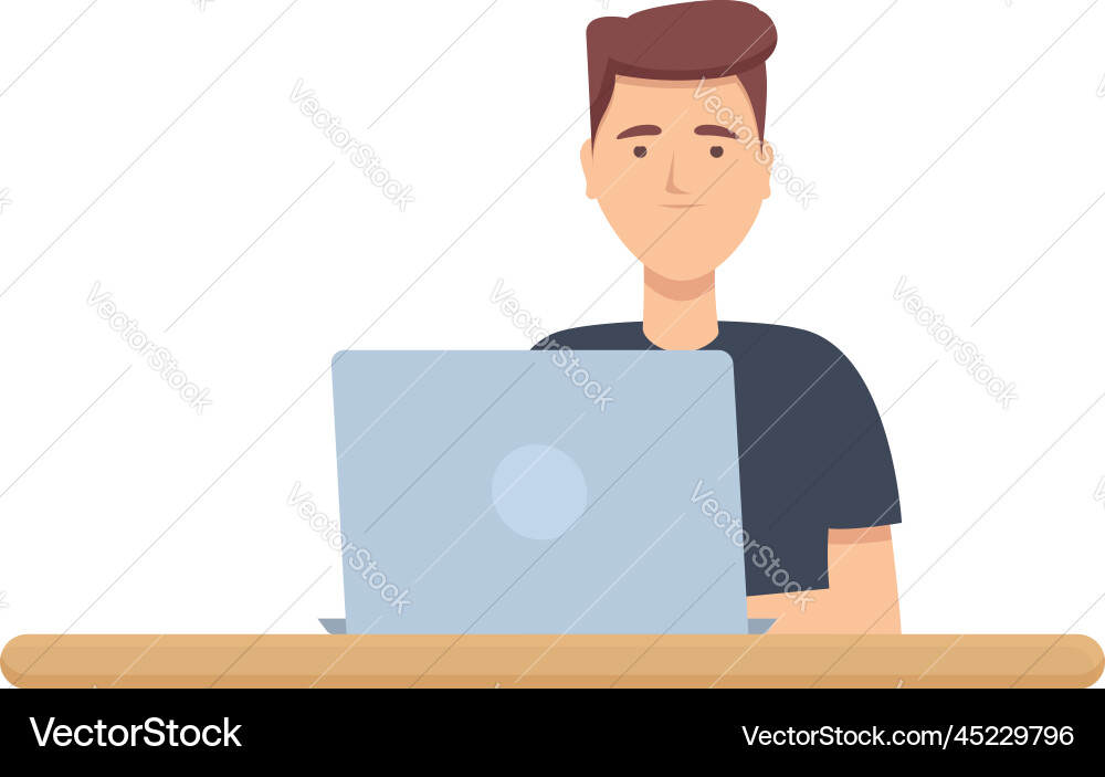 Desk programming icon cartoon computer Royalty Free Vector