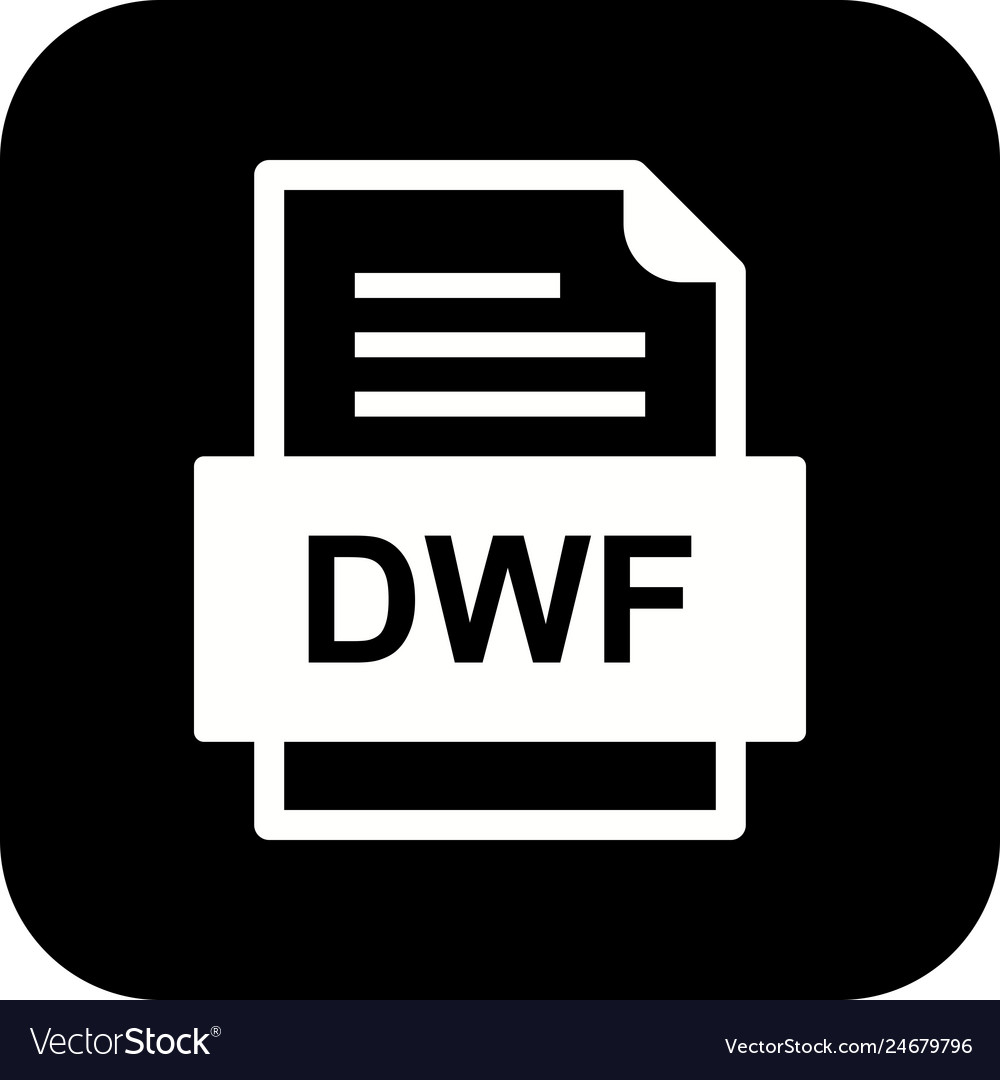 Dwf file document icon Royalty Free Vector Image