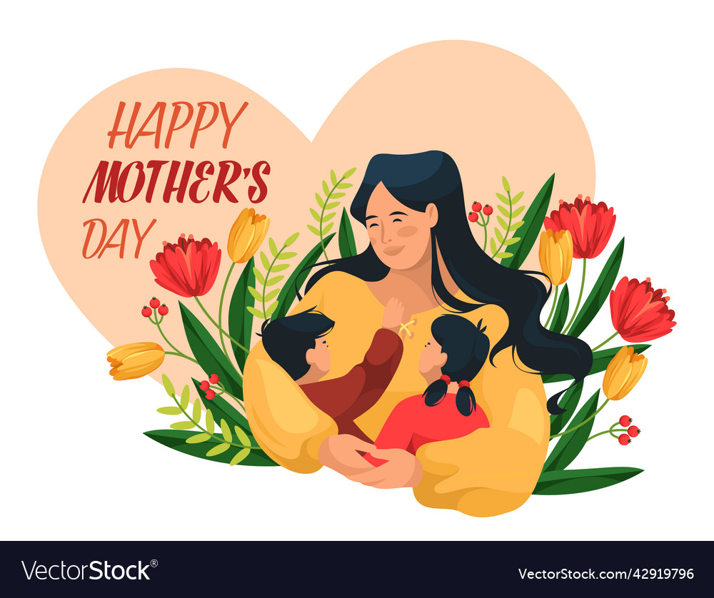Happy Mother Day Greeting Card Or Banner Vector Image