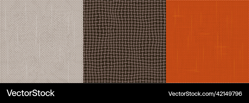 Jute fabric textures seamless patterns of burlap Vector Image