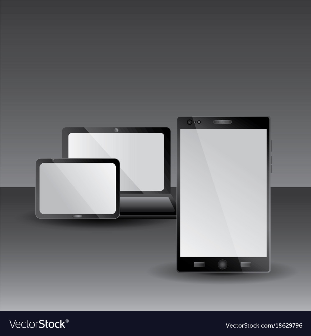 Laptop tablet and technology gadgets Royalty Free Vector