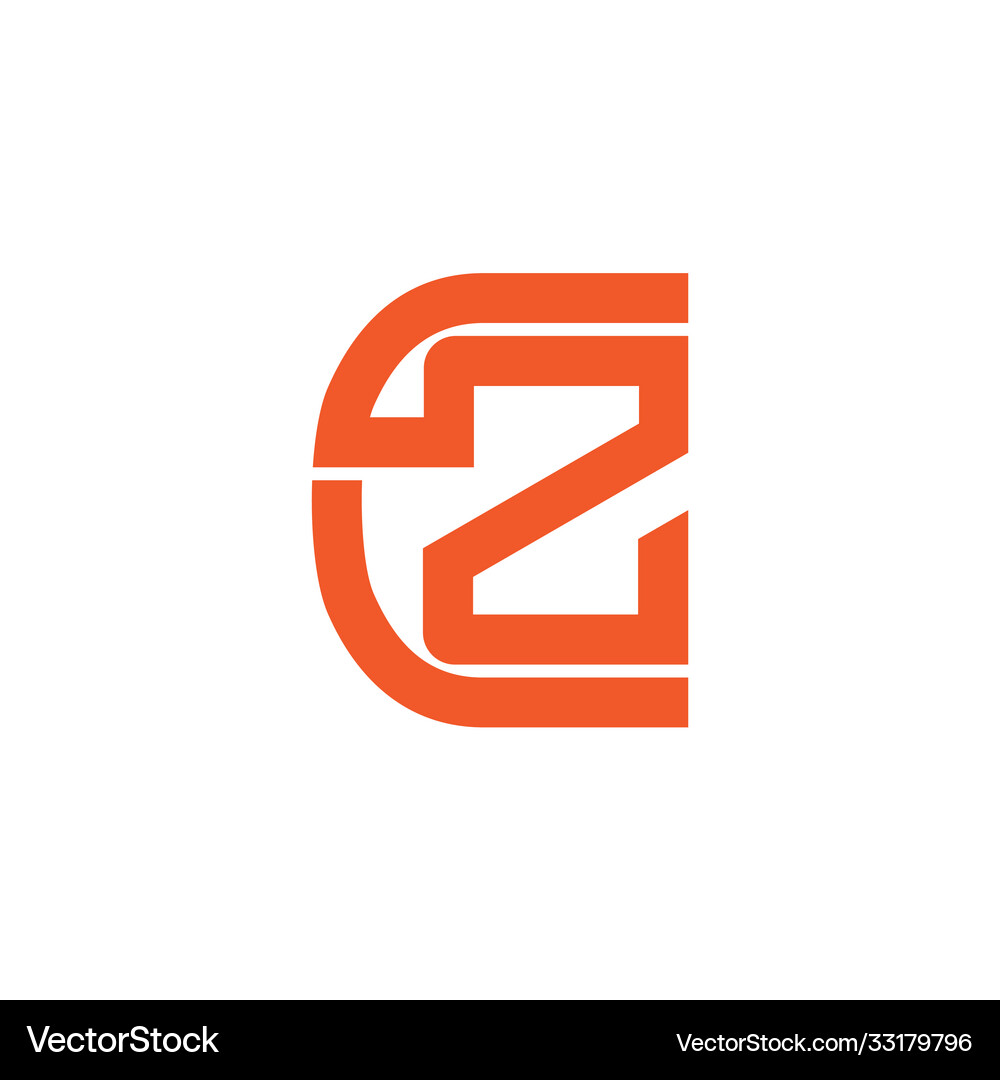 Letter c2 cz symbol geometric logo Royalty Free Vector Image