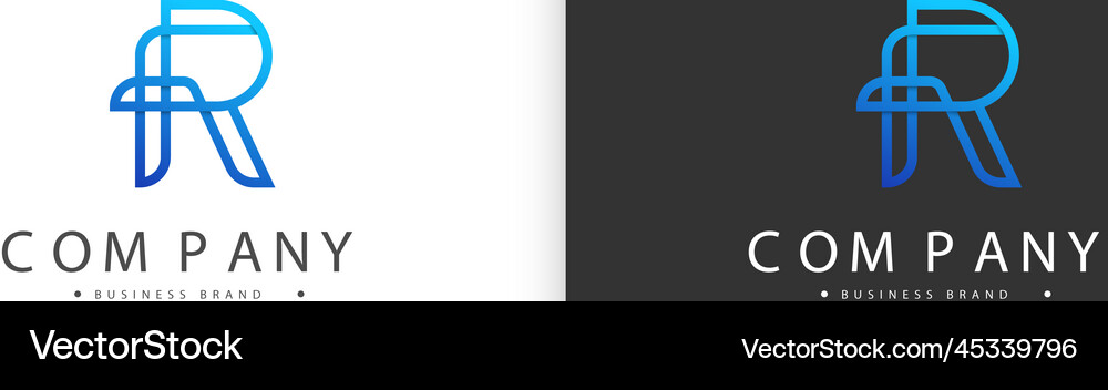Modern letter r minimalist logo design template Vector Image