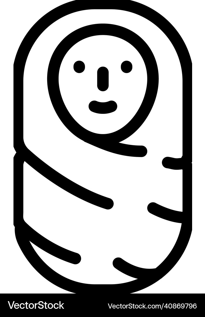 Newborn baby line icon Royalty Free Vector Image