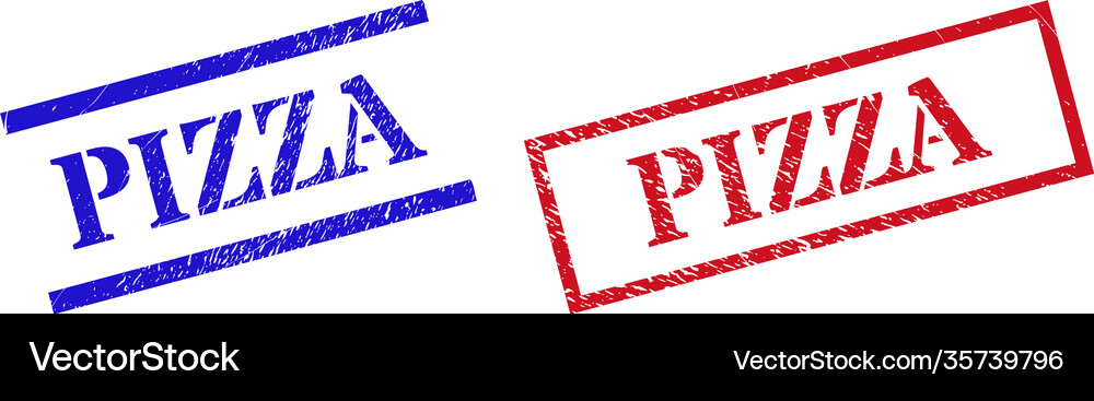 Pizza grunge rubber stamp watermarks Royalty Free Vector