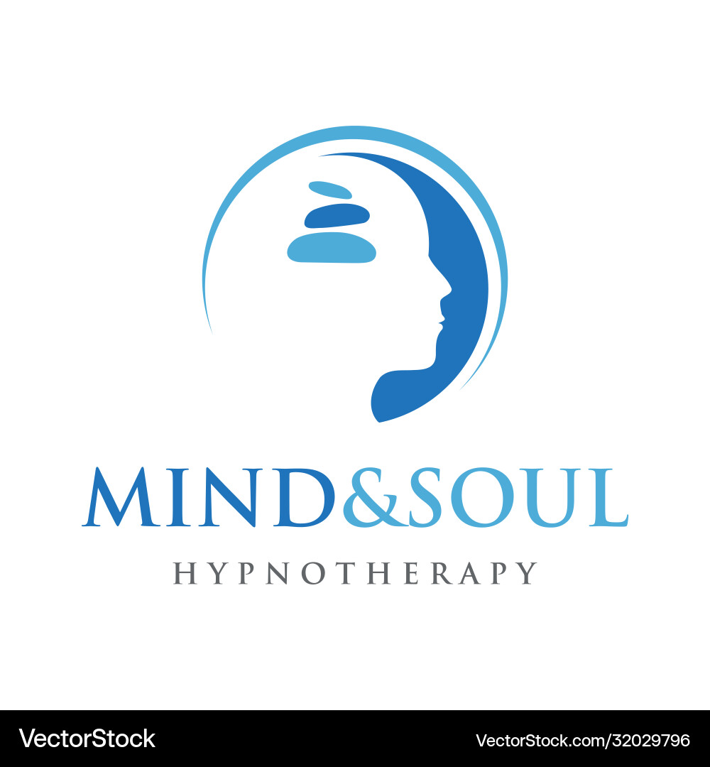 Psychology logo hypnotherapy design Royalty Free Vector