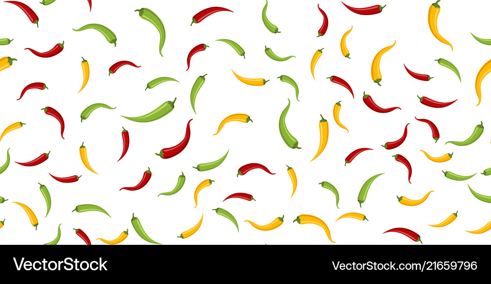 Seamless of chilli peppers Royalty Free Vector Image