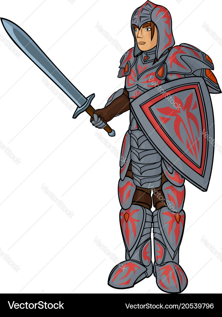 Warrior in plate armour Royalty Free Vector Image
