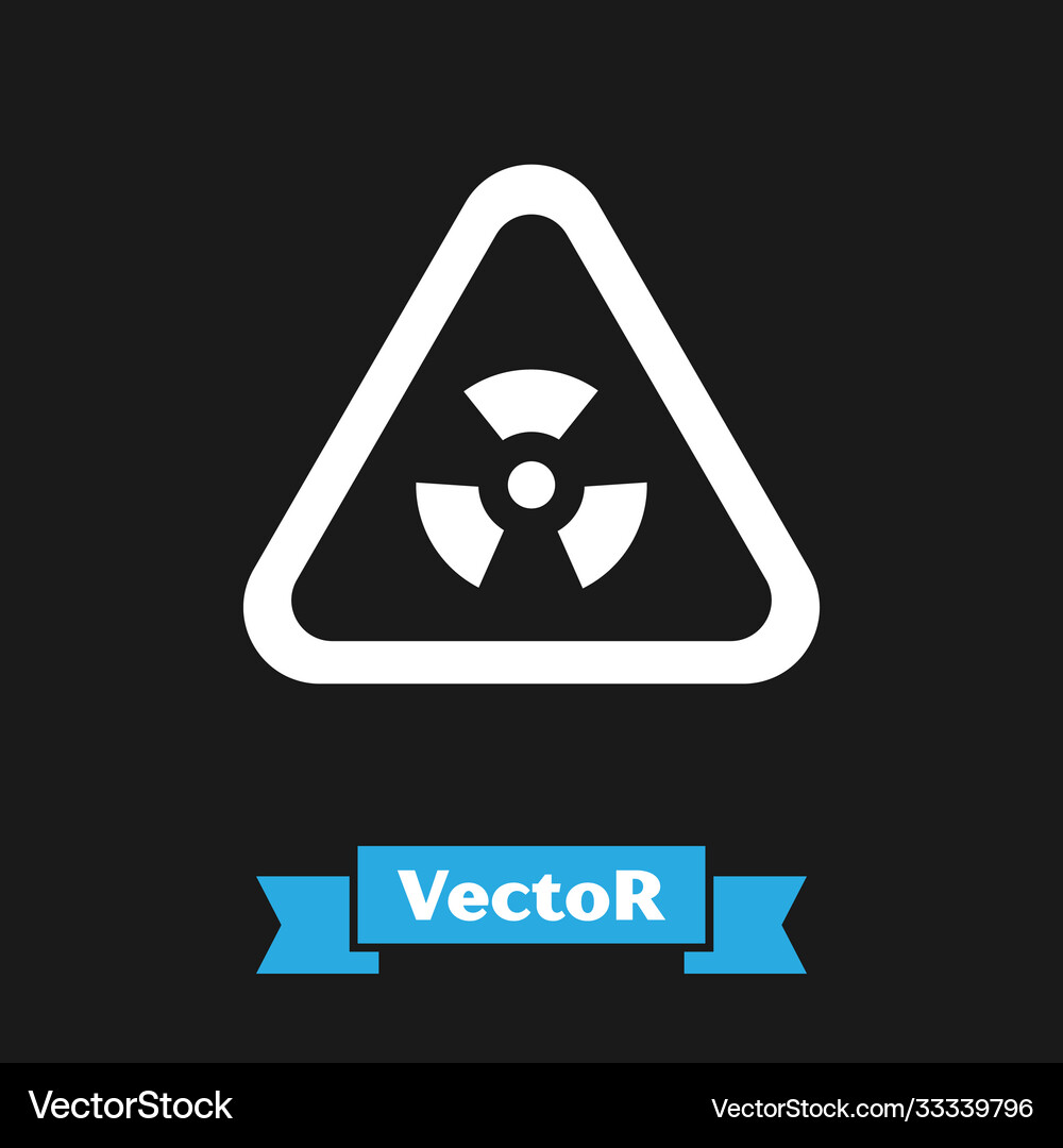 White triangle sign with radiation symbol icon Vector Image