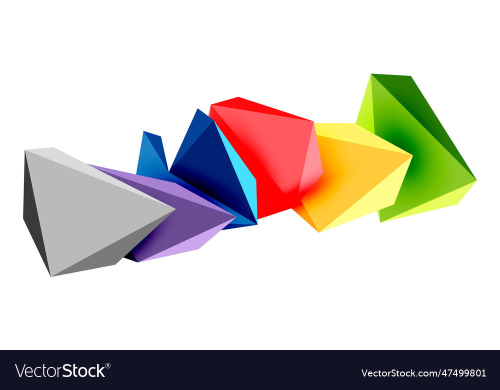 3d low poly triangle design elements Royalty Free Vector