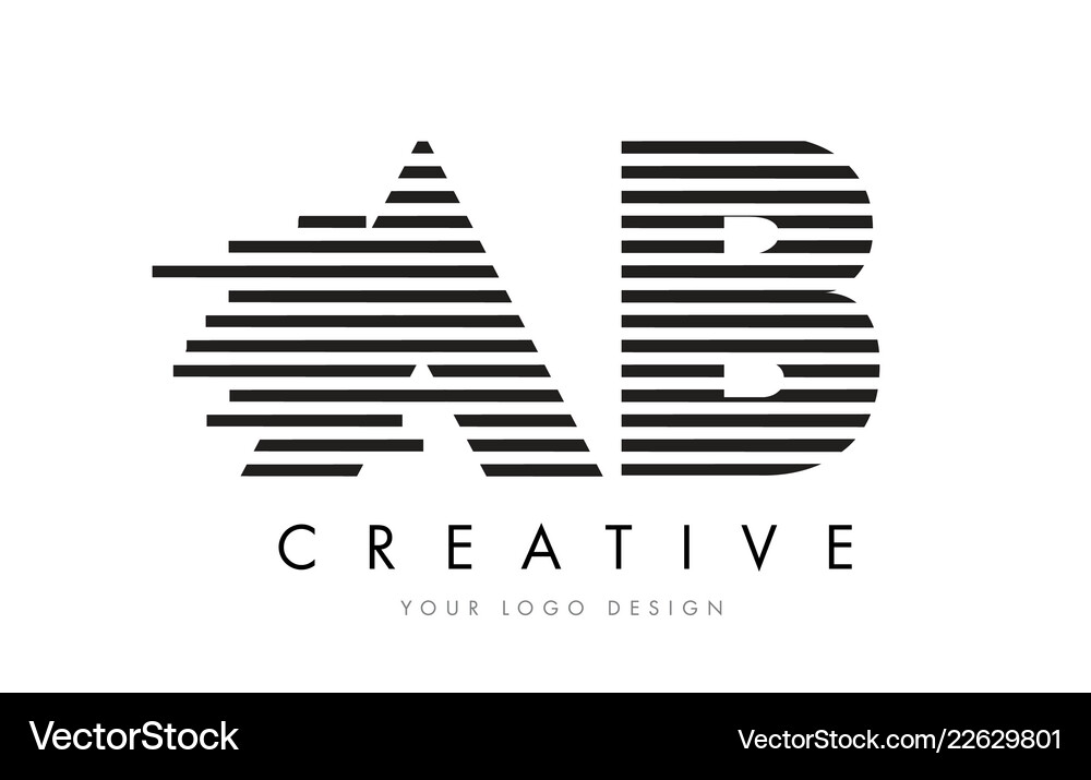 Ab a b zebra letter logo design with black Vector Image