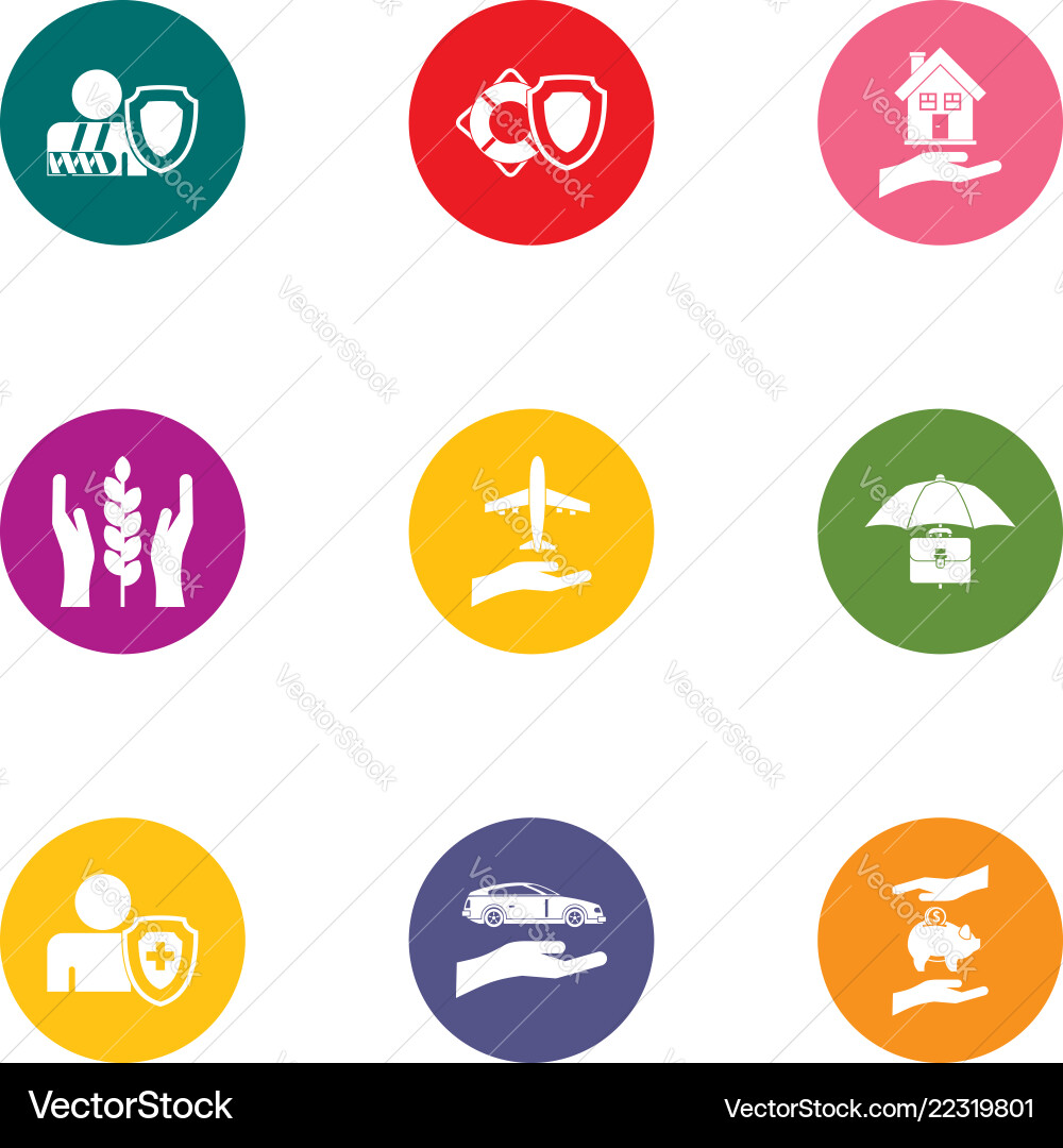 Advocacy icons set flat style Royalty Free Vector Image