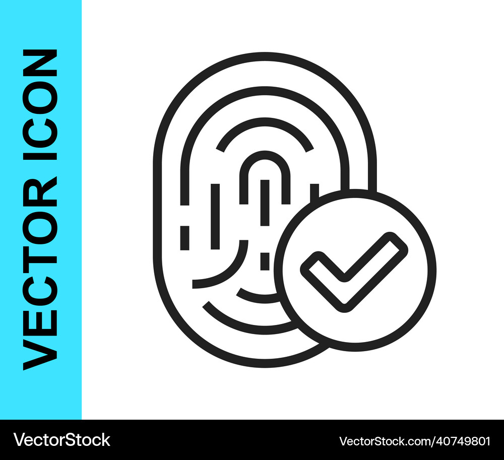 Black line fingerprint icon isolated on white Vector Image