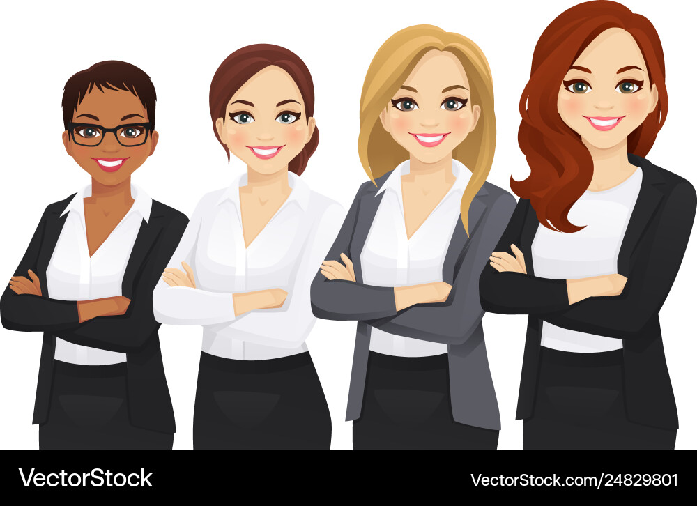 Business woman team set Royalty Free Vector Image