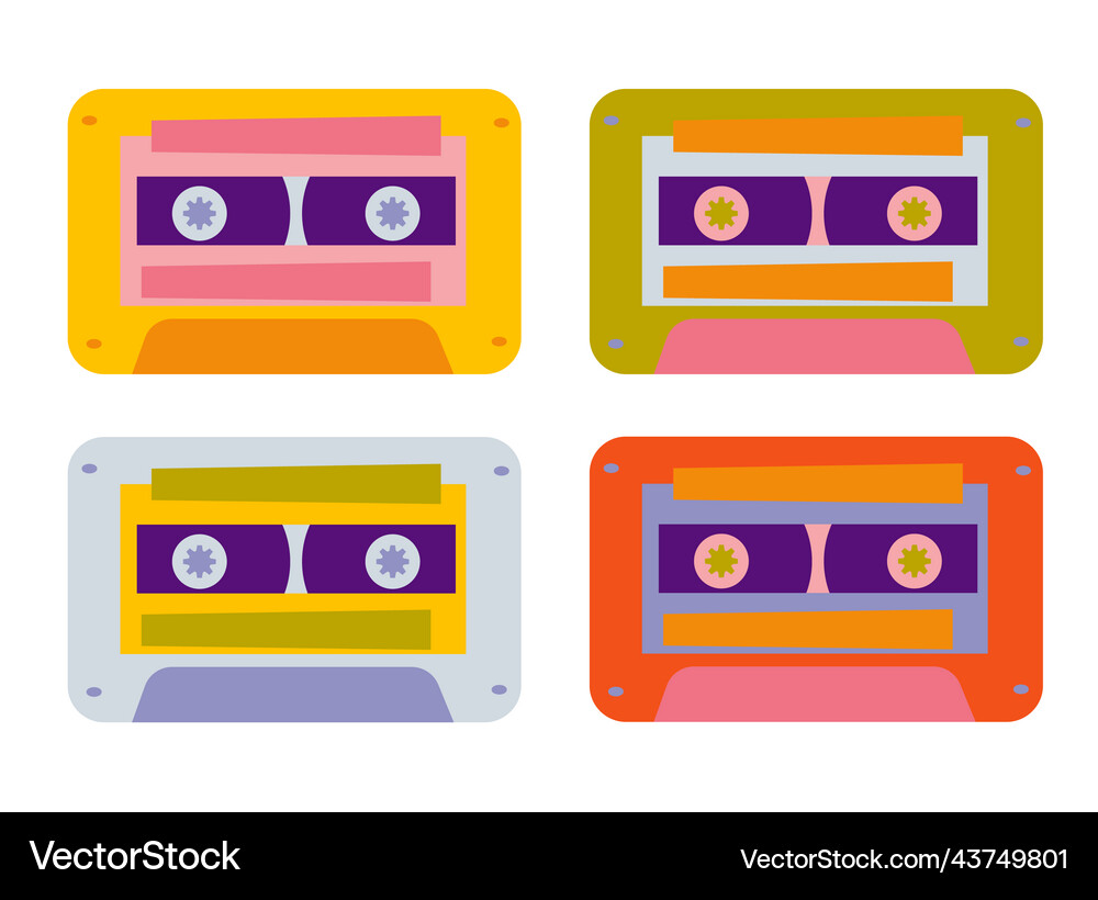 Cassette tape retro vintage Royalty Free Vector Image
